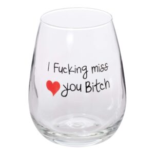 Artisan Owl You're My Favorite Bitch To Bitch About Bitches With 15oz Mug and I Fucking Miss You Bitch 17 oz Stemless Wine Glass