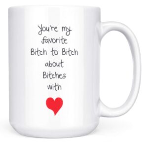 Artisan Owl You're My Favorite Bitch To Bitch About Bitches With 15oz Mug and I Fucking Miss You Bitch 17 oz Stemless Wine Glass