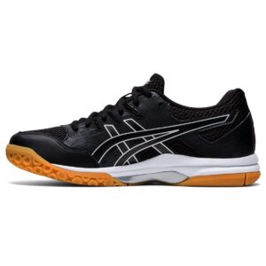 asics women's gel-furtherup volleyball shoes, 8.5, black/black