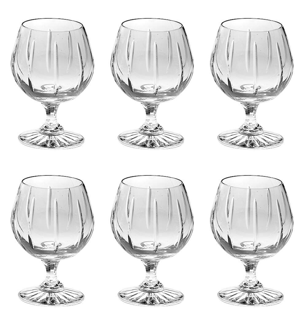 Barski Crystal - Sherry - Brandy - Cognac - Snifter - Glasses - Set of 6 - Handcrafted - Crystal Glass - Great for Spirits - Drinks - Bourbon - Wine - 11 ounce - Made in Europe