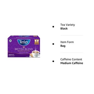 Tetley British Blend Premium Black Tea, 320 Tea Bags, Rainforest Alliance Certified, 320 Count (Pack of 1)