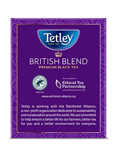 Tetley British Blend Premium Black Tea, 320 Tea Bags, Rainforest Alliance Certified, 320 Count (Pack of 1)