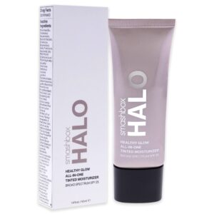 Halo Healthy Glow All-In-One Tinted Moisturizer SPF 25 with Hyaluronic Acid, Light to Medium Coverage, Dewy Finish, Oil-free, Sweat and Humidity Resistant