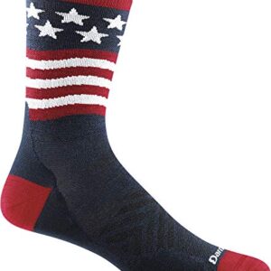 Darn Tough Men's Patriot Micro Crew Run Sock (Style 1037) - Stars and Stripes, Medium