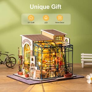 Rolife DIY Miniature Doll House Kit with Furniture for Children Adult Wooden Kits Toy (Emily's Flower Shop)