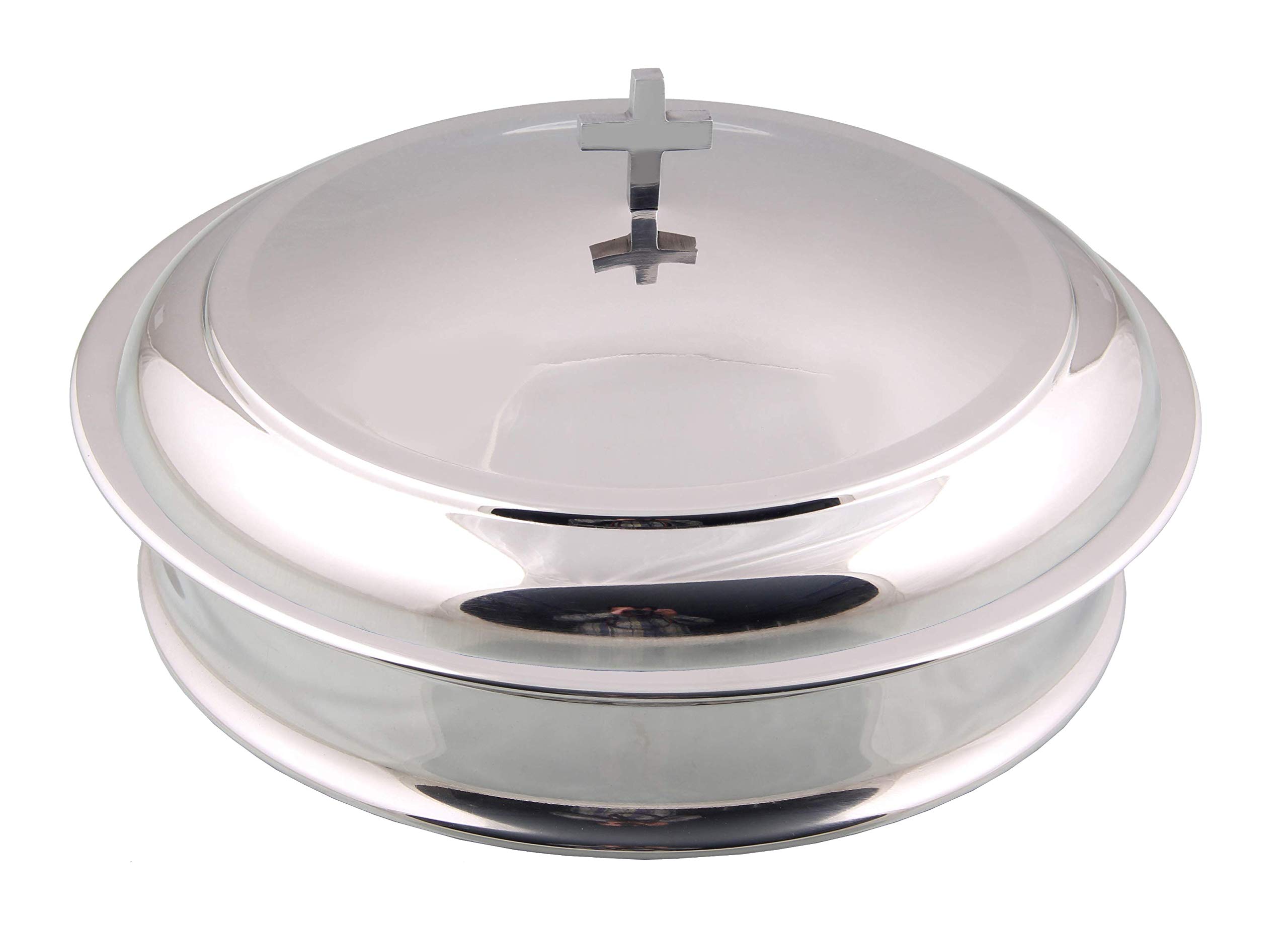 Communion Ware 5 Holy Wine Serving Trays with A Lid - Mirror Finish Stainless Steel (Mirror/Silver)