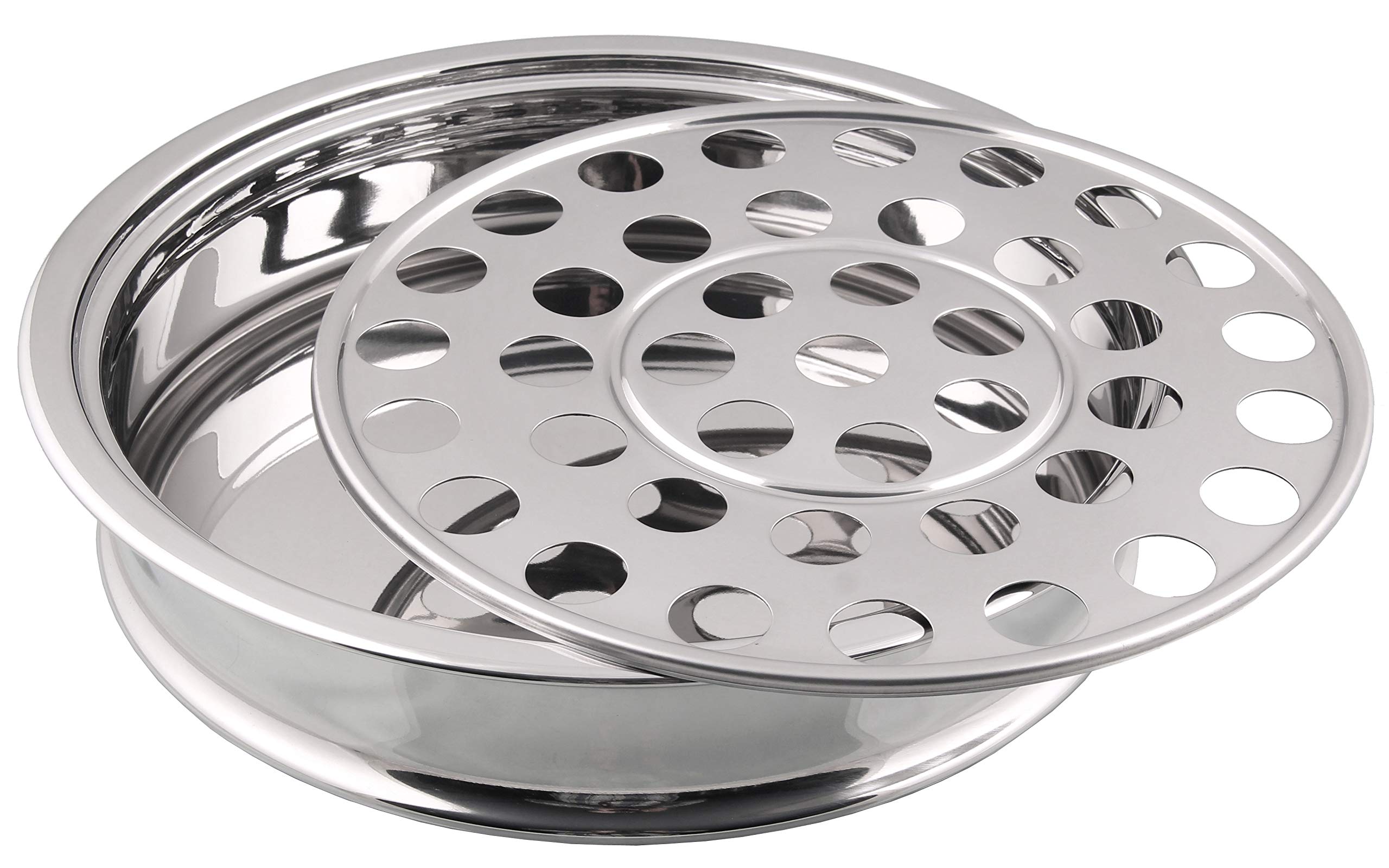 Communion Ware 5 Holy Wine Serving Trays with A Lid - Mirror Finish Stainless Steel (Mirror/Silver)