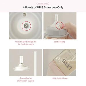 UPIS 2 Count [6 Month+] 100% Silicone Straw (ONLY Compatible with UPIS Straw Cup) - Anti Colic Air Vent, BPA-Free, Cross-Cut Straw