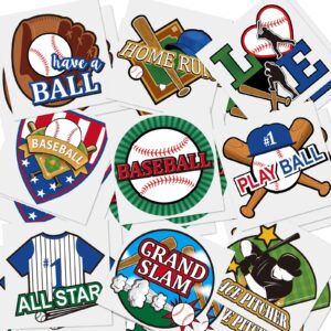 144 pieces baseball temporary tattoos baseball softball sport themed waterproof temporary tattoos stickers birthday party decoration supplies for kids adults sporting fans 9 styles