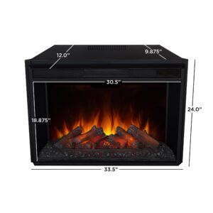 Real Flame Centennial Grande Electric Fireplace, Free-Standing with Mantel & Real Wood Finish - 6 Flame Colors, 5 Brightness Levels