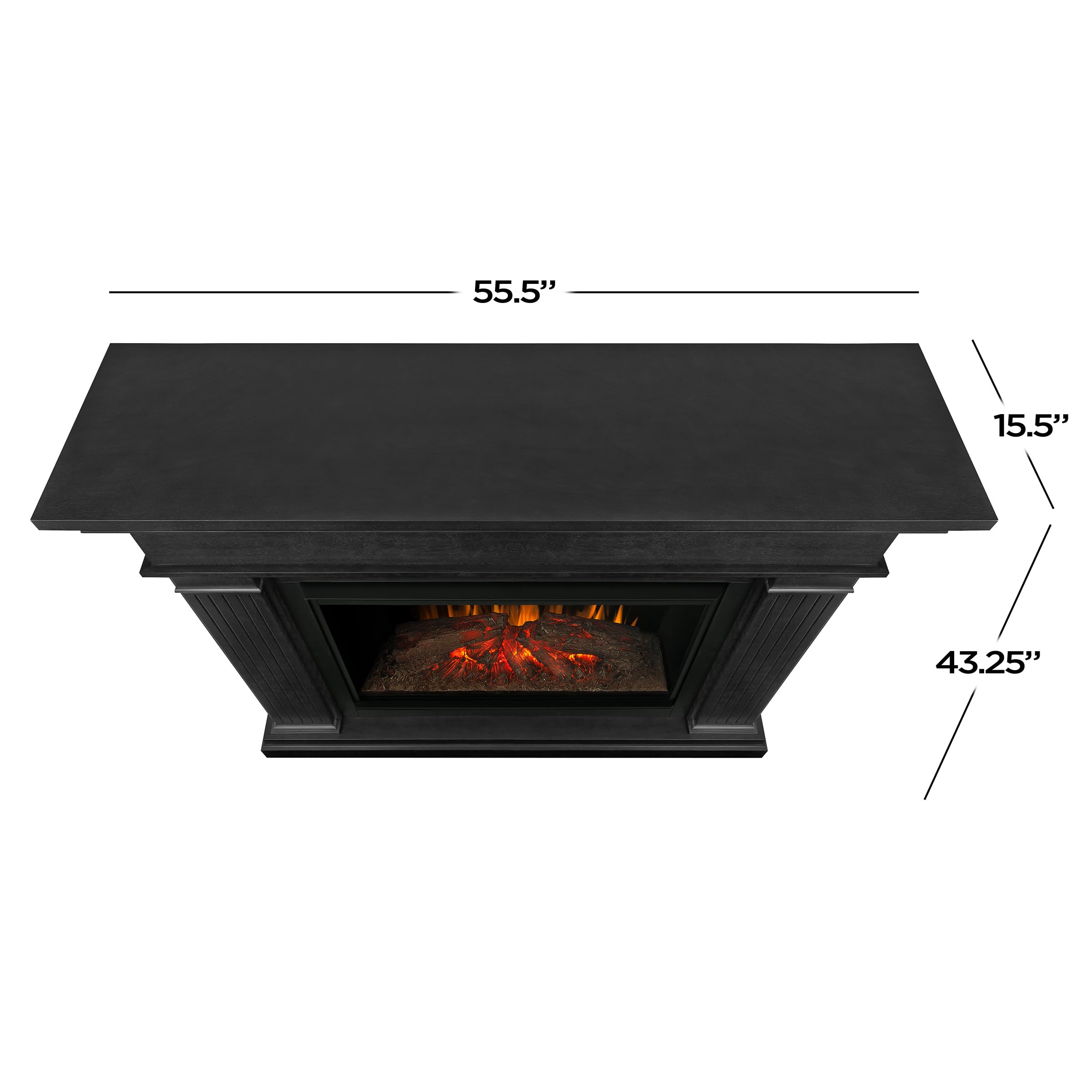 Real Flame Centennial Grande Electric Fireplace, Free-Standing with Mantel & Real Wood Finish - 6 Flame Colors, 5 Brightness Levels