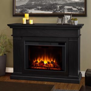 Real Flame Centennial Grande Electric Fireplace, Free-Standing with Mantel & Real Wood Finish - 6 Flame Colors, 5 Brightness Levels