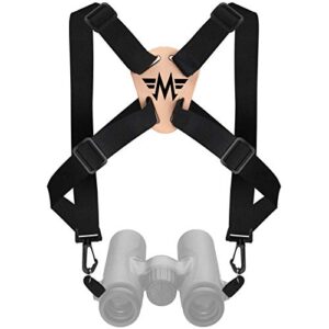 binocular harness strap, adjustable stretchy, camera chest harness with 2 loop connectors cross shoulder strap with quick release, fits for carrying binocular, cameras, rangefinders and more