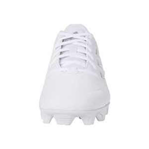 adidas Women's Purehustle 2 MD Baseball Shoe, White/Silver Metallic/Silver Metallic, 10