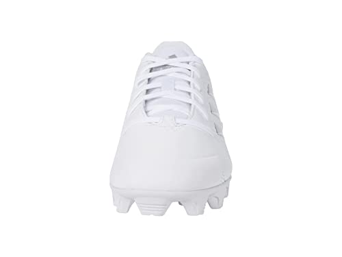 adidas Women's Purehustle 2 MD Baseball Shoe, White/Silver Metallic/Silver Metallic, 10