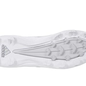 adidas Women's Purehustle 2 MD Baseball Shoe, White/Silver Metallic/Silver Metallic, 10