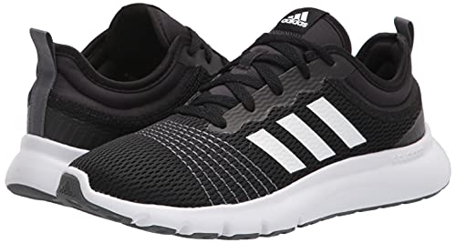 adidas Women's Flex 2 Running Shoe, Black/White/Grey, 8.5