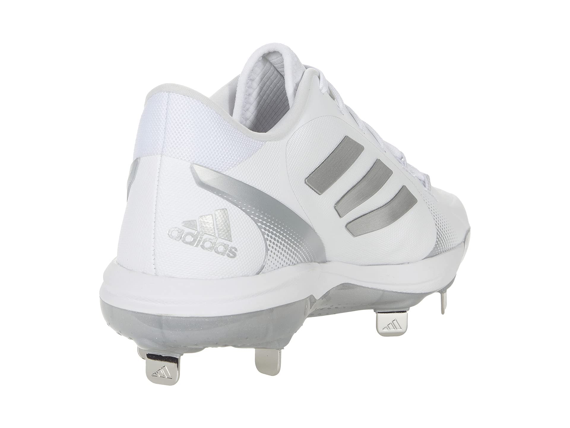 adidas Women's Purehustle 2 Baseball Shoe, White/Silver Metallic/Silver Metallic, 8