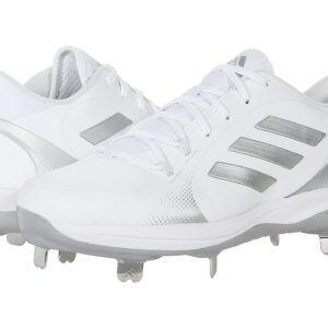 adidas Women's Purehustle 2 Baseball Shoe, White/Silver Metallic/Silver Metallic, 8