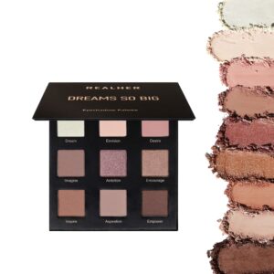 realher eyeshadow palette - dreams so big - 9 shades - blush, soft pinks, mauves