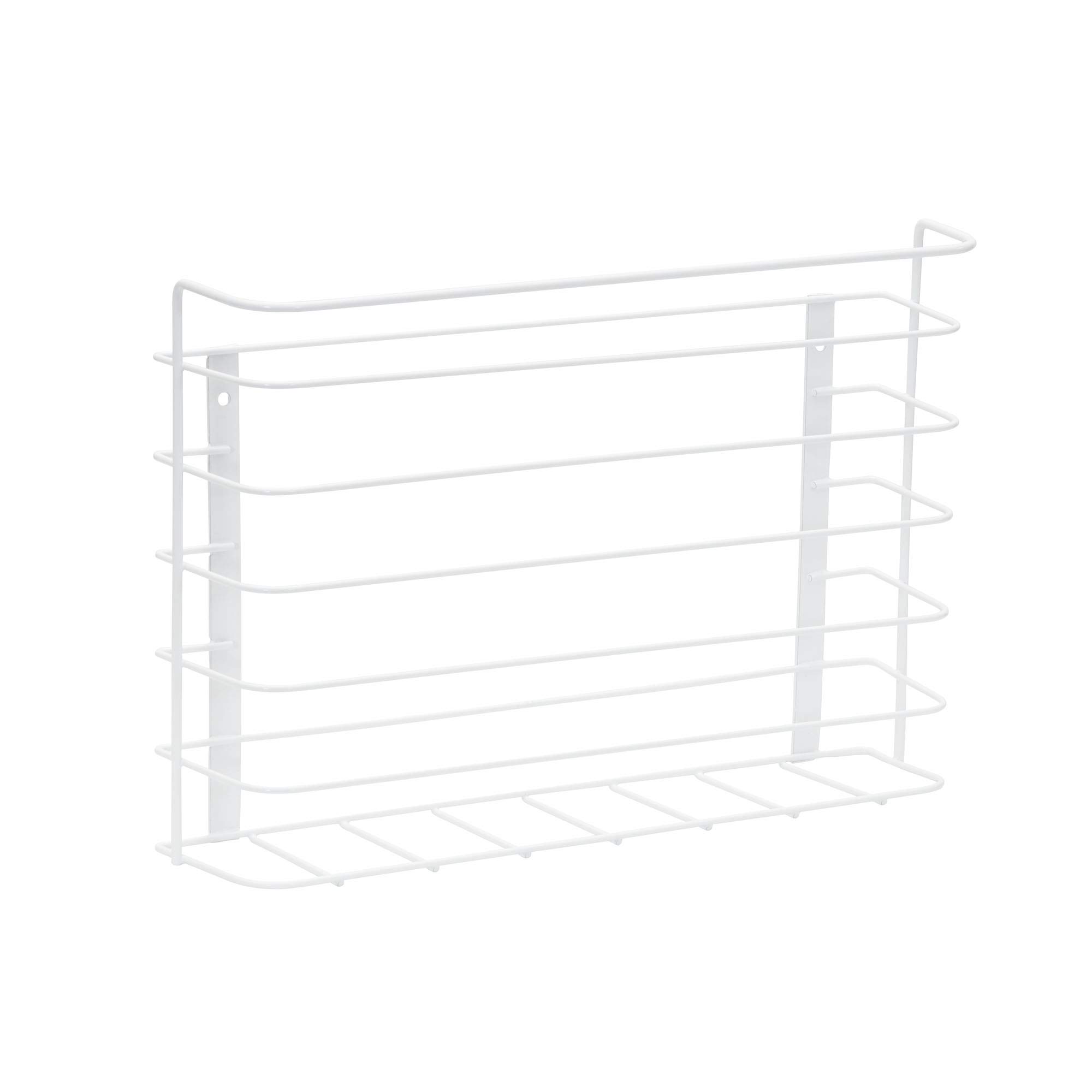 Household Essentials White Tall Basket Organizer | Mounts to Solid Cabinet Doors or Walls