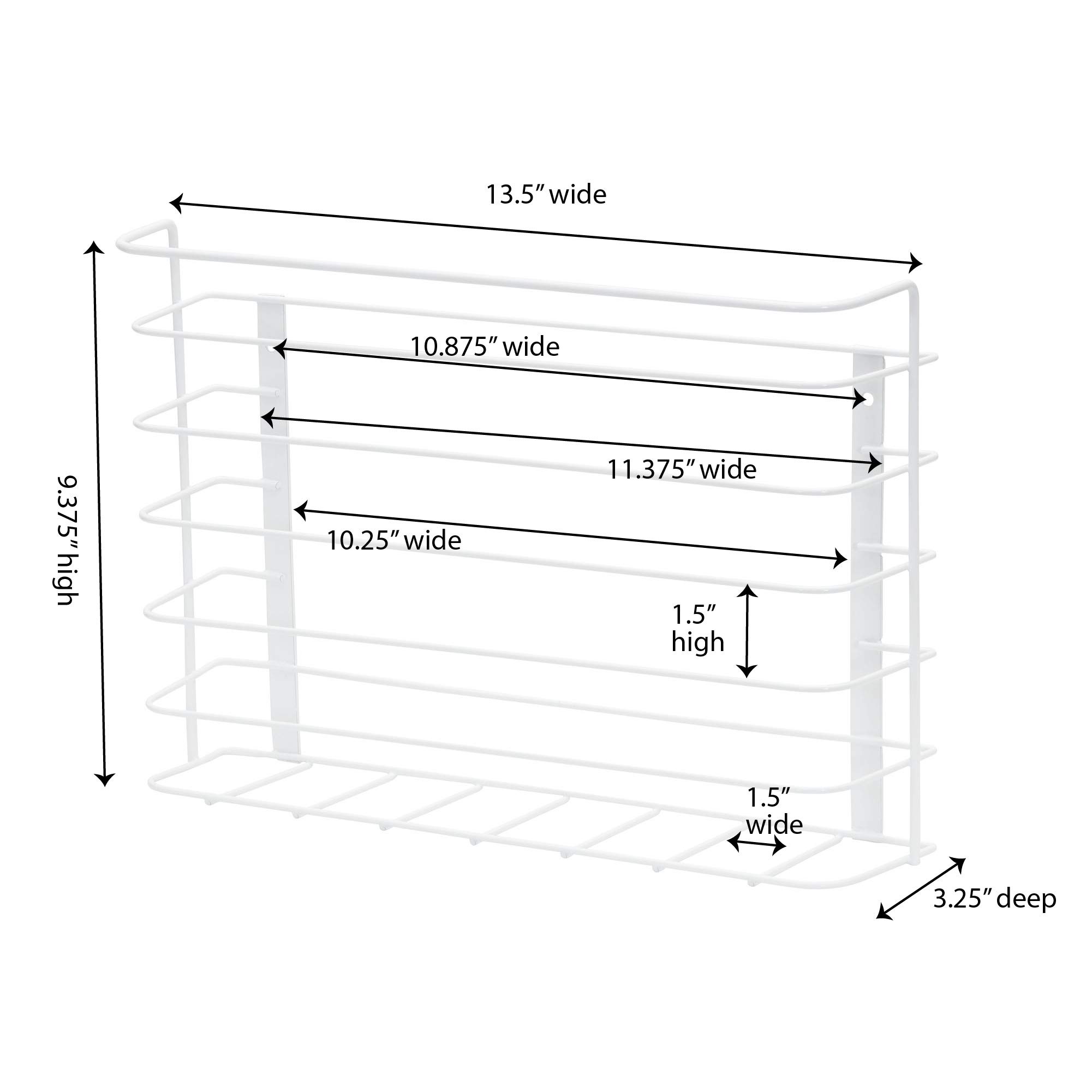 Household Essentials White Tall Basket Organizer | Mounts to Solid Cabinet Doors or Walls