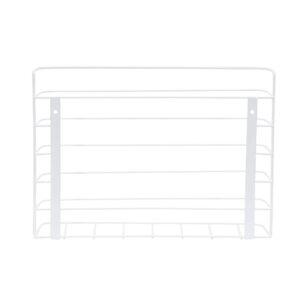 Household Essentials White Tall Basket Organizer | Mounts to Solid Cabinet Doors or Walls