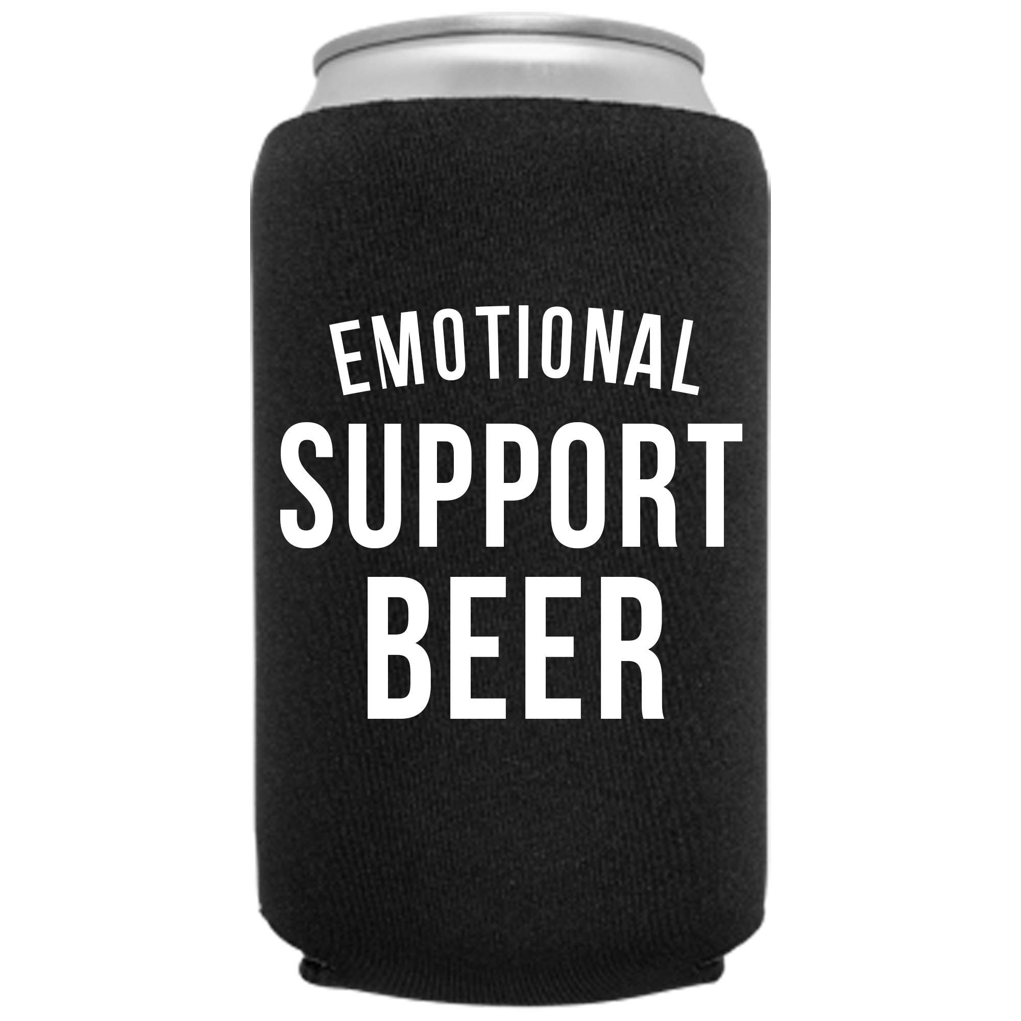 Cool Coast Products | Emotional Support Beer | Funny Can Sleeve Novelty Coolie | Craft Brewery Gag Party Beer | Joke Drink Can Cooler | Beverage Huggie | White Elephant Gifts | Neoprene