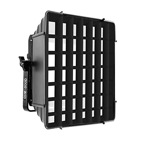 GVM Foldable Softbox Diffuser with Grid Beehive for RGB 800D/560AS/480LS Series LED Video Light, Suitable for Studio Lighting, Portrait Photography, Video Lighting, Led Panel, 2 Packs, 11"x11"