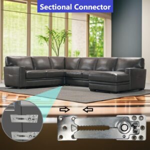 Merrian Living Sectional Couch Connectors, 2 Pack Couch Clips, Sofa Connectors, Furniture Hardware with Screws.