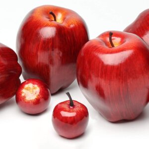 BigOtters Artificial Apples, 30PCS Fake Fruits Red Apples Dark Red Apple Lifelike Simulation for Home House Kitchen Table Basket Photography Party Decoration