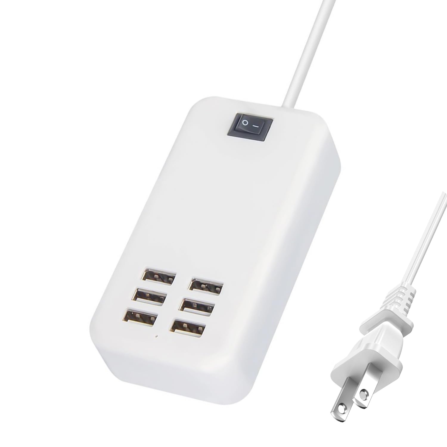 6 Ports USB Charger Hub Desktop US Plug AC Power Wall Travel Charging Adapter Slots Charging Station