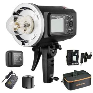 godox ad600bm bowens mount 600ws gn87 hss outdoor flash strobe light with 2.4g wireless x system, 8700mah battery, w/godox cb-09 carrying bag and godox pb-600 portable flash bag