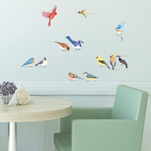 DECOWALL DS2-8042 Little Birds Wall Stickers Wall Decals Peel and Stick Removable Wall Stickers for Kids Nursery Bedroom Living Room (Small)