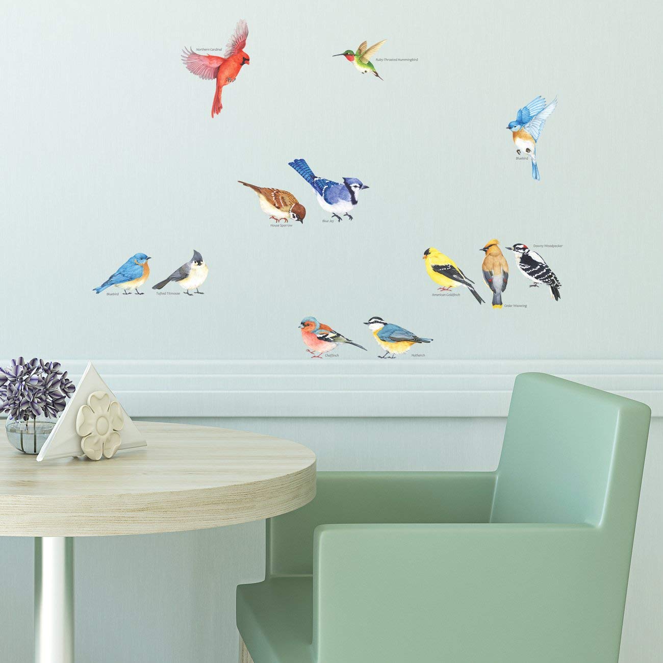 DECOWALL DS2-8042 Little Birds Wall Stickers Wall Decals Peel and Stick Removable Wall Stickers for Kids Nursery Bedroom Living Room (Small)