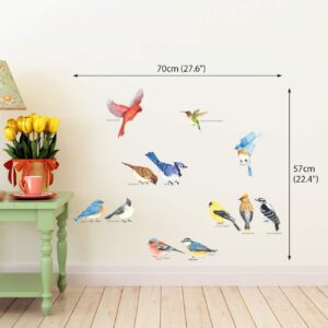 DECOWALL DS2-8042 Little Birds Wall Stickers Wall Decals Peel and Stick Removable Wall Stickers for Kids Nursery Bedroom Living Room (Small)