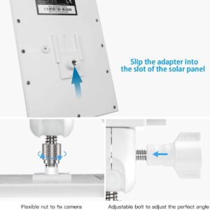 Outdoor Mount for Ring Solar Panel,Ring Super Solar Panel,Eufy,Wyze,Reolink，Arlo Solar Panels,Fits 1.96-7.87" Pole, Tree, Cylindri Rail, Drainage Pipe, No Punching(White, 1 Pack)