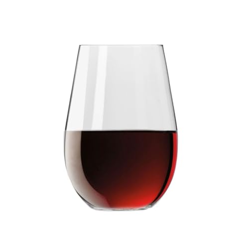 Krosno Stemless Red Wine Glasses | Set of 6 | 19.6 oz | Harmony Collection | Perfect for Cocktails Drinks Water Juice Scotch Irish Liquor Whiskey | Gift Idea | Made in Europe