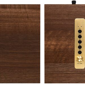 Crosley S200A-WA 4" Active Powered Bluetooth Stereo Speakers with Optical, USB, and Aux Connections, Walnut