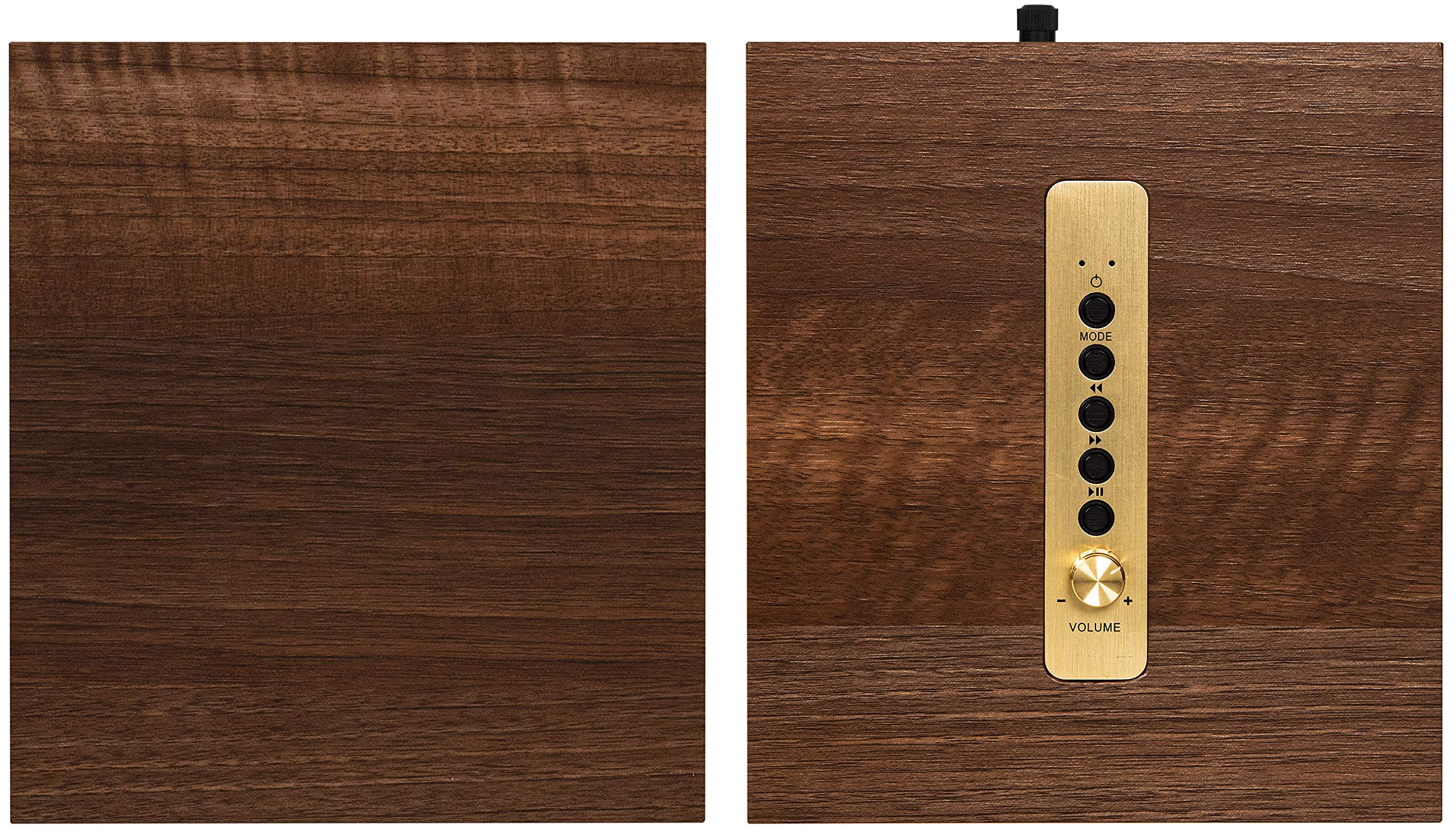 Crosley S200A-WA 4" Active Powered Bluetooth Stereo Speakers with Optical, USB, and Aux Connections, Walnut