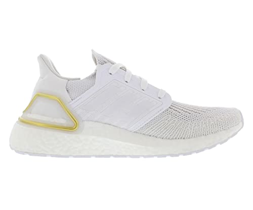 adidas Women's Ultraboost 20 Athletic Running Shoes, White/White/Gold Metallic, 8.5