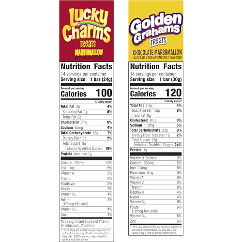 Golden Grahams Lucky Charms Breakfast Cereal Treat Bars Variety Pack, 28 ct