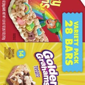 Golden Grahams Lucky Charms Breakfast Cereal Treat Bars Variety Pack, 28 ct