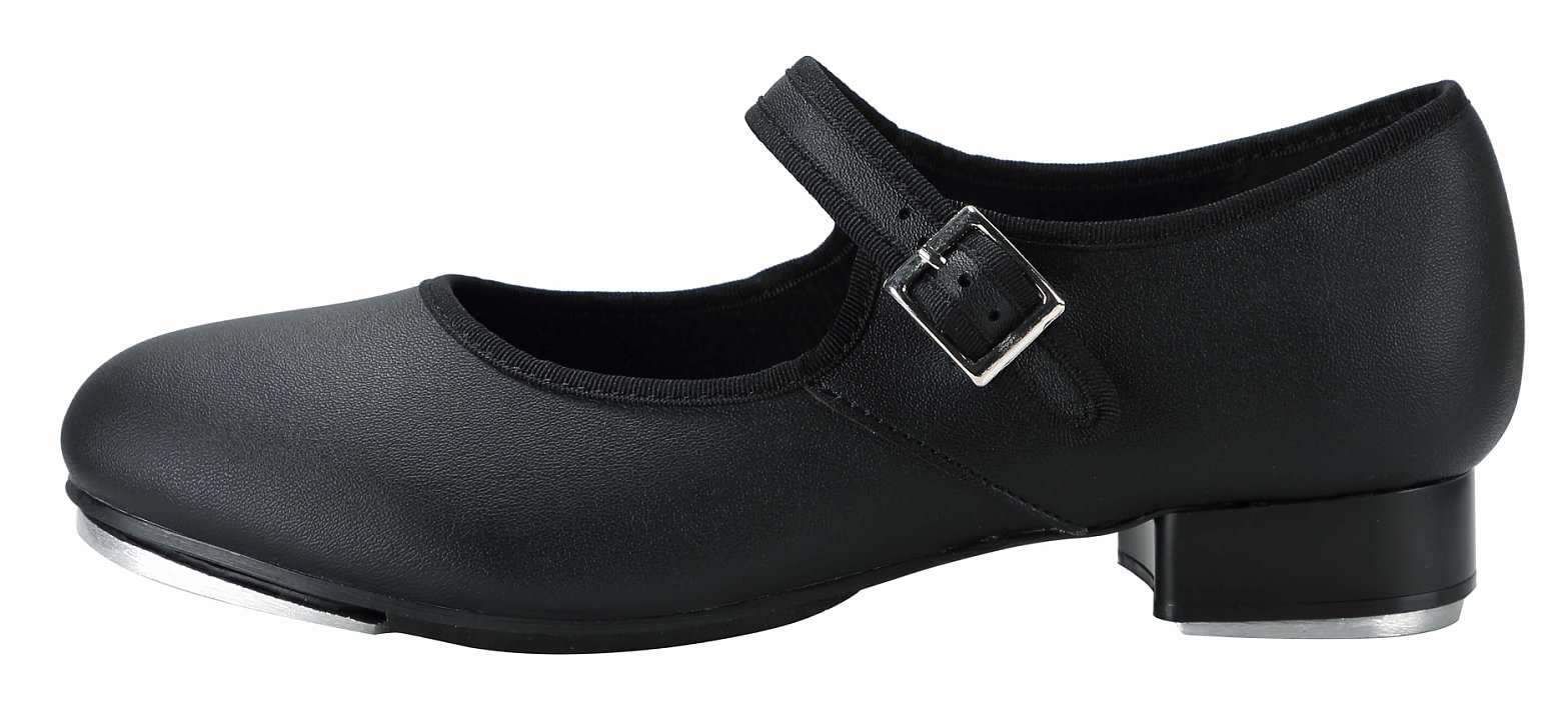 Linodes Unisex PU Leather Easy Strap Tap Shoe Dance Shoes for Women and Men's Dance Shoes-608-1-Black-8M