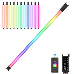 luxceo p120s 30w rgb tube light bar, app control 3000 lumen led video light wand, battery powered handheld photography lighting 2000k-10000k colorful stick (3.7 ft)