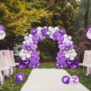 152Pcs Purple Balloons Garland Arch Kit White Purple Confetti Latex Metallic Balloons with Paper Butterfly for Wedding Engagement Mothers Day Purple Butterfly Birthday Party Decorations Supplies