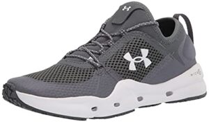 under armour women's micro g kilchis, pitch gray (100)/white, 7.5 m us