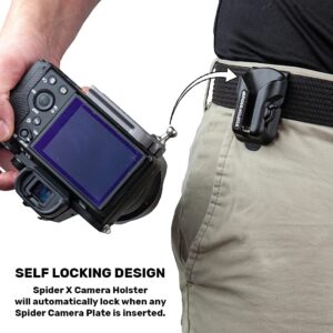 Spider Holster – Spider X Camera Holster Set for Carrying a Professional Mirrorless Camera with Included Clip-On Self-Locking Camera Holster – Compatible with Any Belt