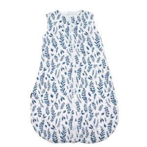 bebe au lait premium muslin bedtime sleeper, 12 - 24 months - blue leaves