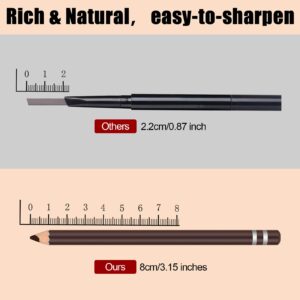 2 Packs Eyebrow Pencils with Soft Brush 2-in-1 Long-lasting Water-proof Sweat-proof Brow Pencil and Brow Brush Eyebrow Shaping and Filling Pencil Makeup Tool (Dark Brown)